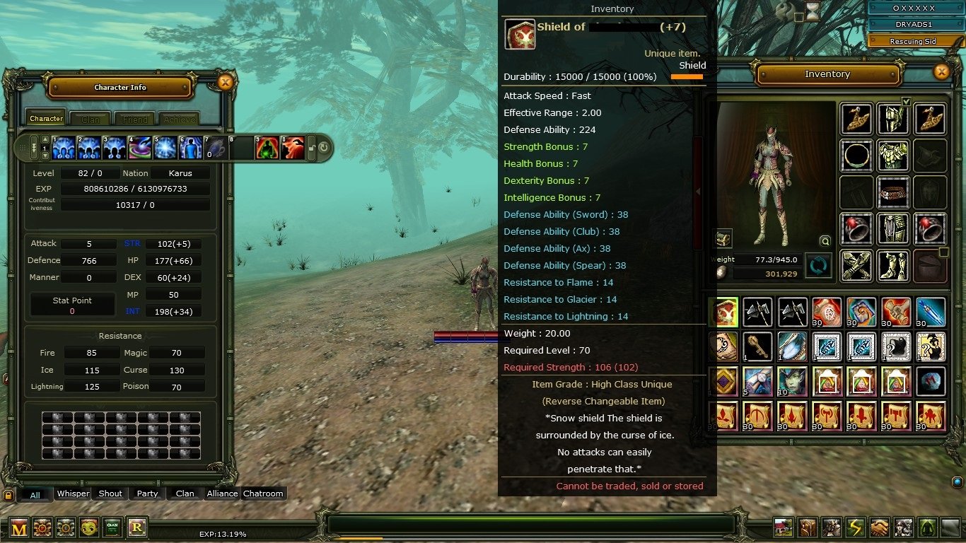 Knight Online Dryads 7 mace 7 kalkan 82 priest 6 quest staff 82 meyc