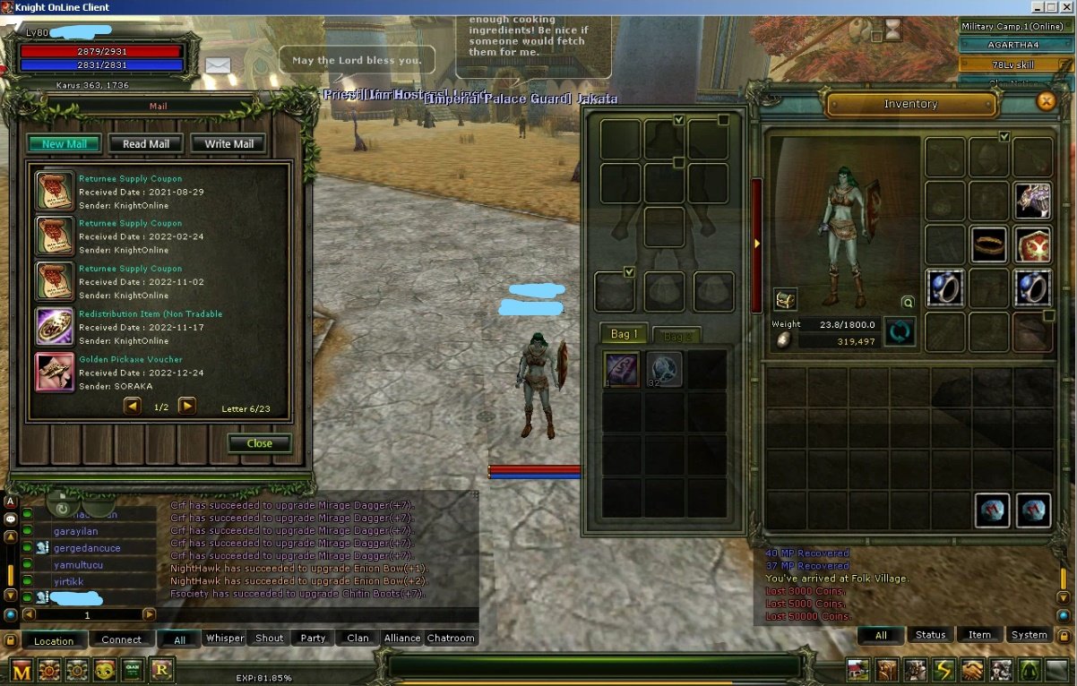 Knight Online Agartha 80 LEVEL PRİEST QUEST KALKANLI.