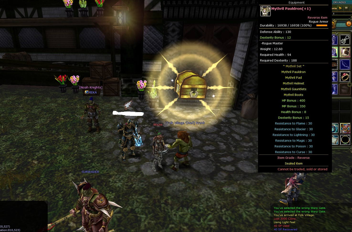 Knight Online Dryads 83/4 100 DEF DRAKİ PENDANT B.B.D FULL SKİLL