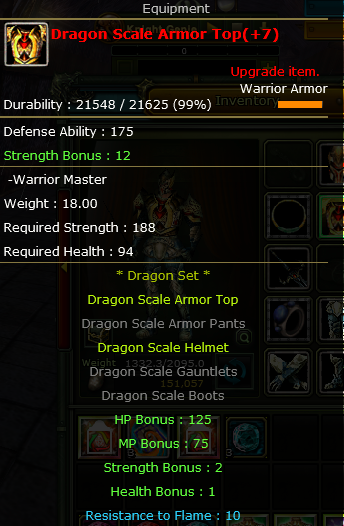 Knight Online Dryads REB 5 QUEST MS 81 LEVEL 2 PARÇA 7 DRAGON Göğüs