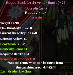 Knight PVP ProfessionalKO Rogue Black Chitin 7 Boots