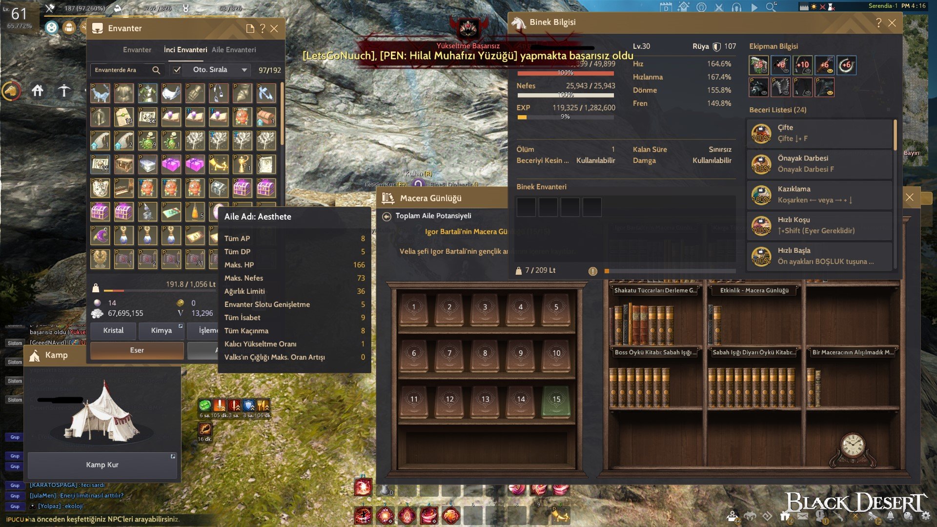 Black Desert Online Türkiye/MENA Bölgesi UYGUNA 291-398/PENOGRE/PEGA/