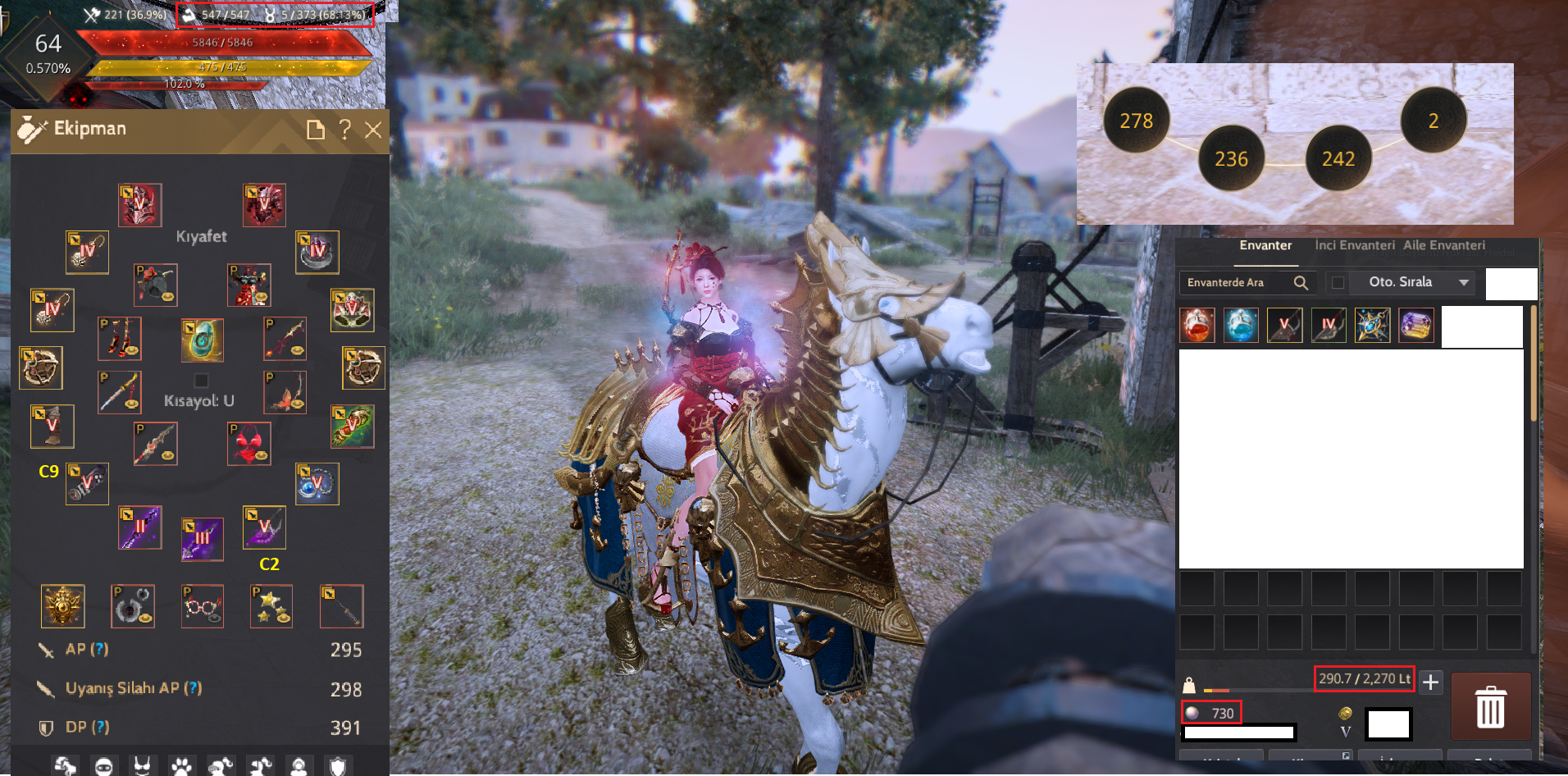 Black Desert Online Türkiye/MENA Bölgesi 687gs Lv64 Maehwa Karak HP&M