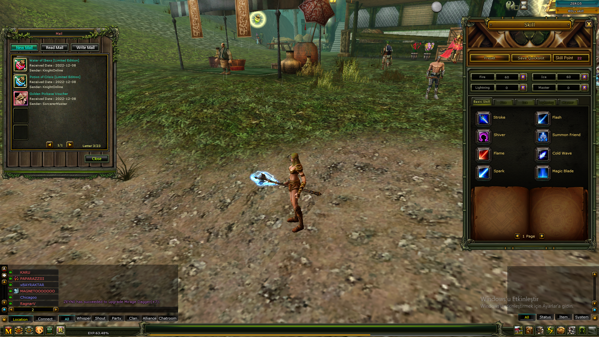 Knight Online Zero 80% 63 human mage