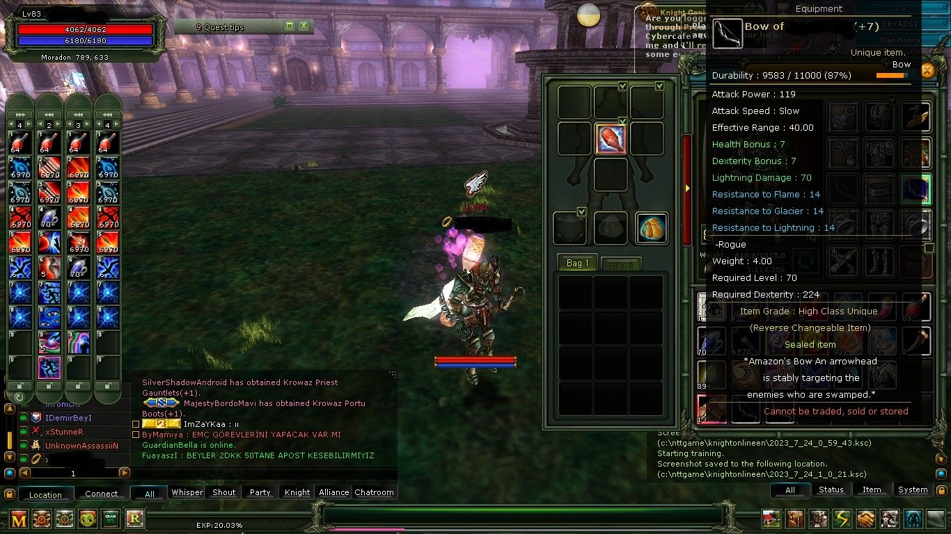 Knight Online Dryads 83 reb 3 rogue 82 mage 81 priest 79 kurian