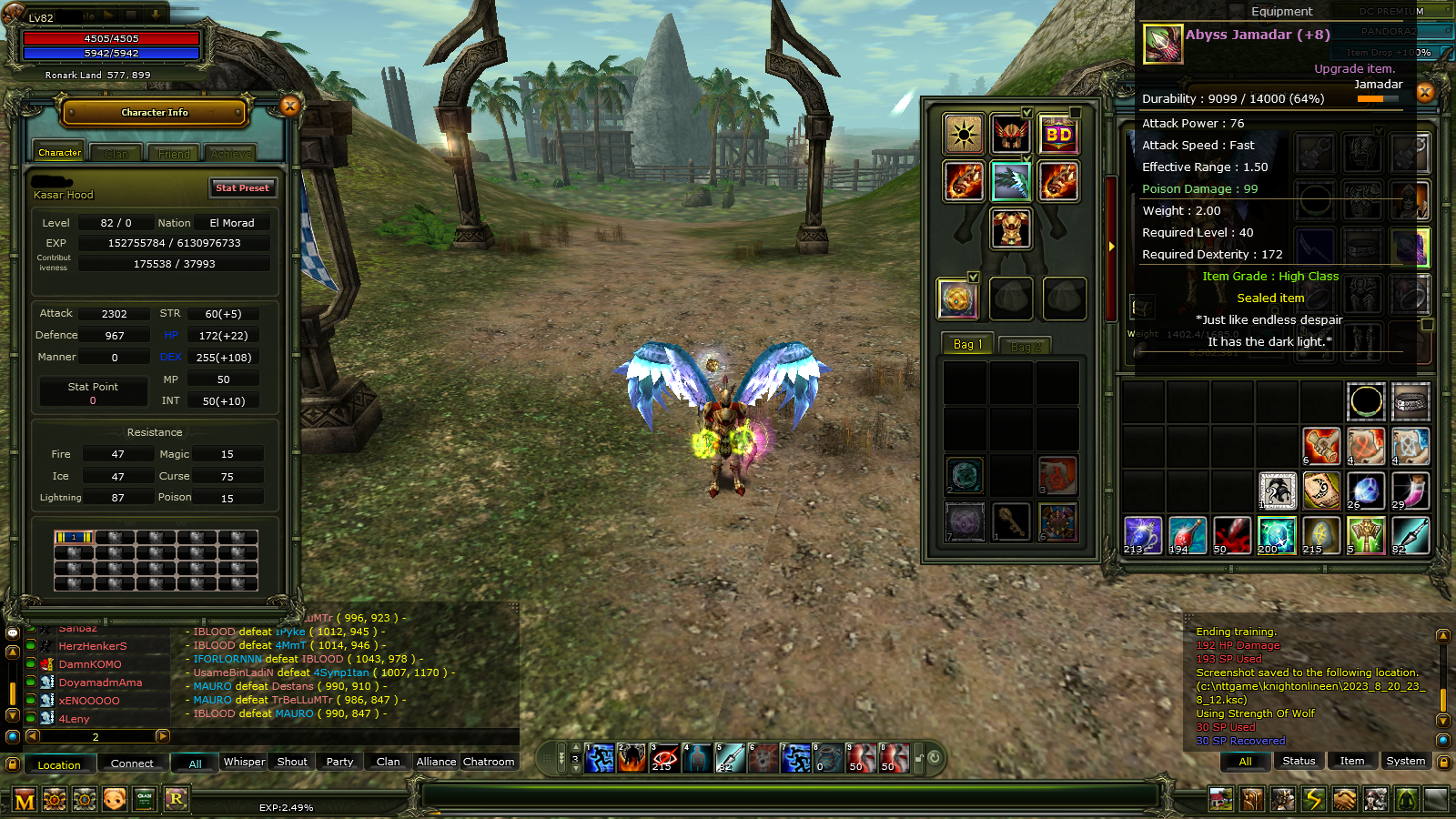 Knight Online Pandora REBIRTH 8 FLAME SHARD (107 AP) SW DE TEK FULL PU