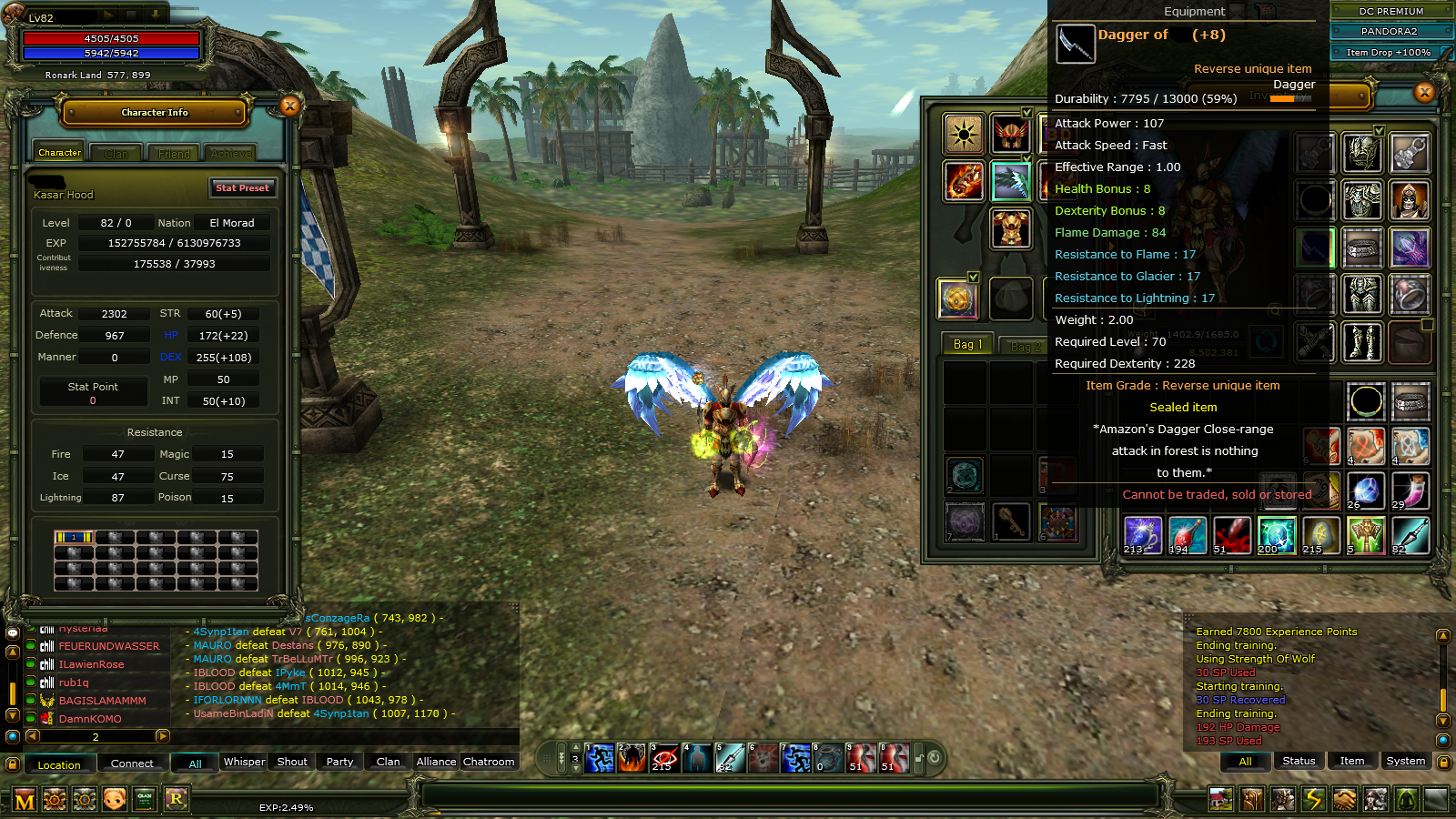 Knight Online Pandora REBIRTH 8 FLAME SHARD (107 AP) SW DE TEK FULL PU