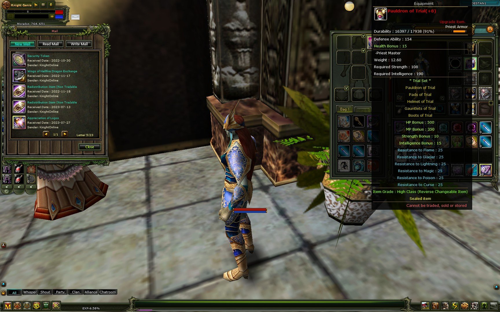Knight Online Destan 83/1 8 TRIALLI KARUS PRIEST FULL GÖREV&EKSTRALI