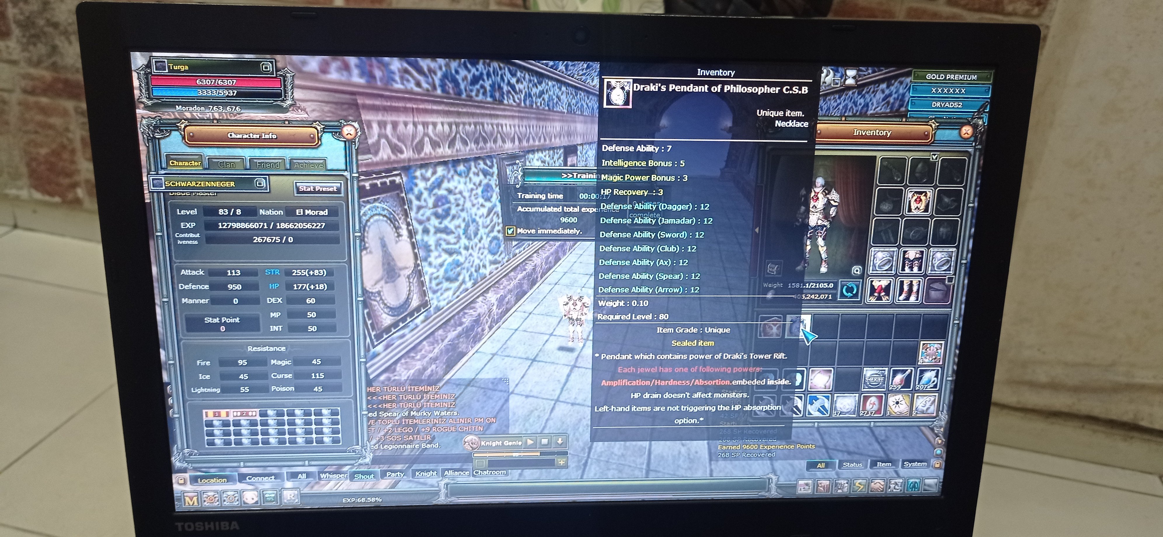 Knight Online Dryads 83/8 WARİOR DRAKİLİ - 7 quest kalkan