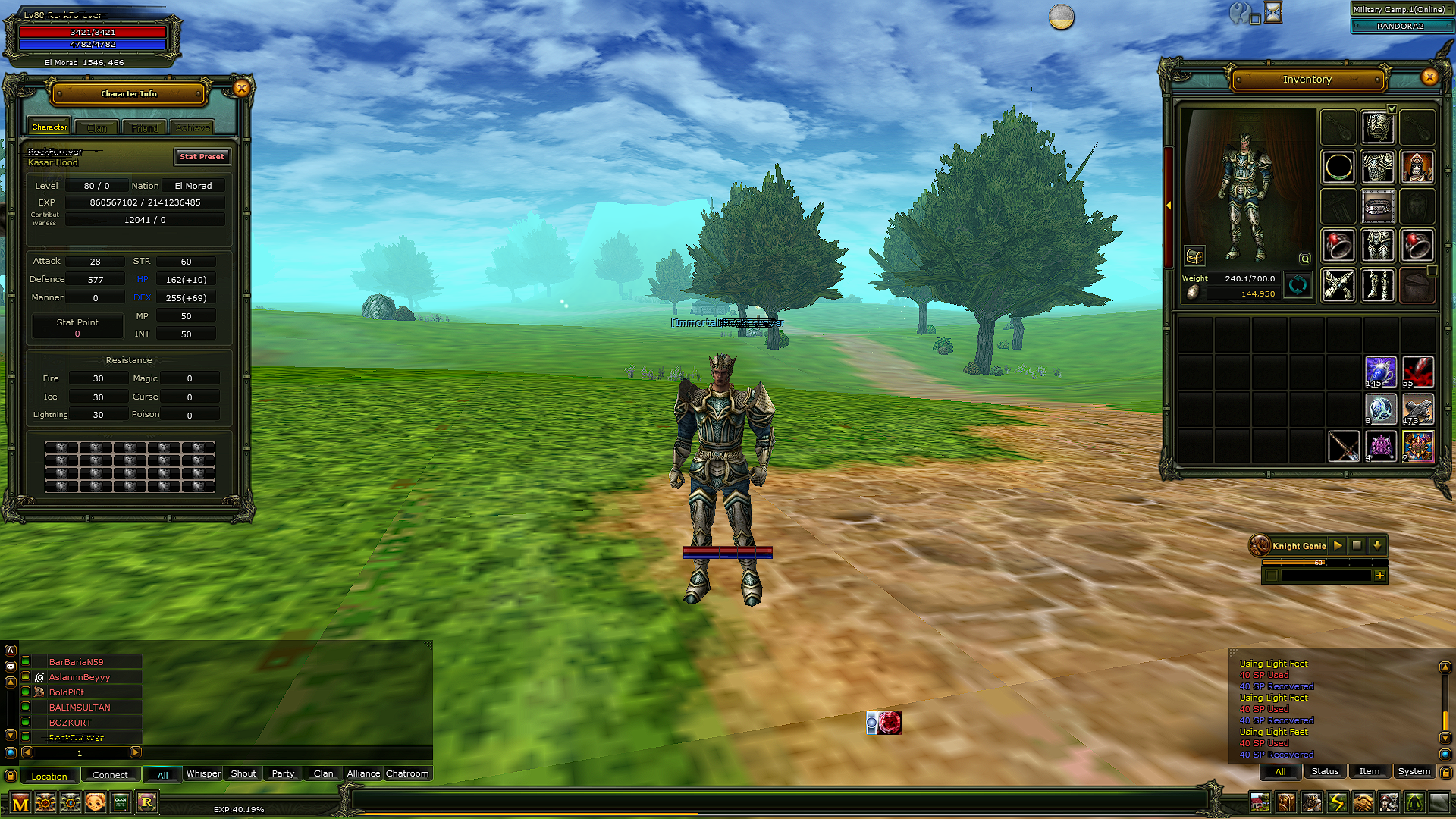 Knight Online Pandora PANDORA 80 LEVEL FULL SKİLL OKÇU