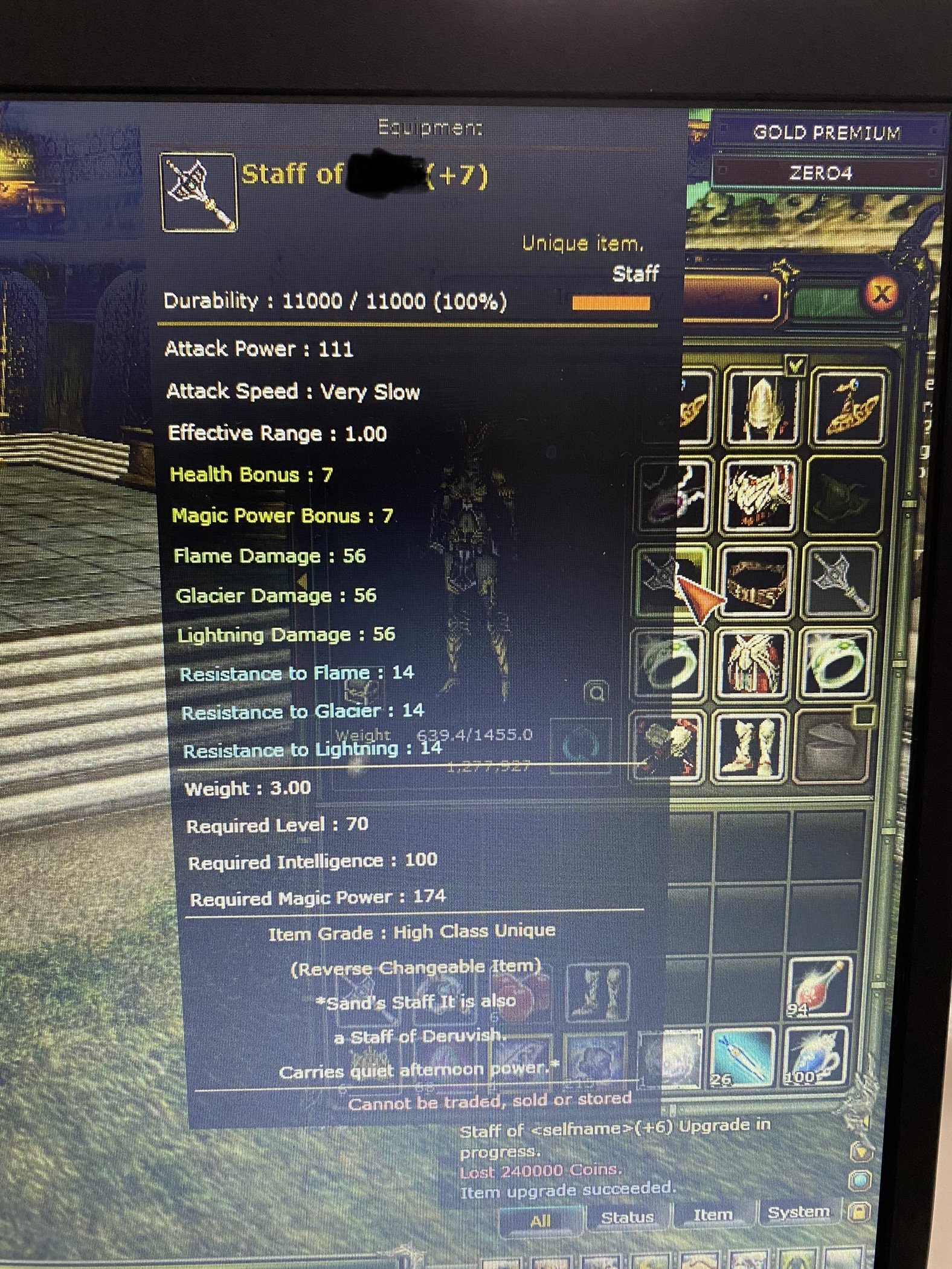 Knight Online Zero ZERO 81 LVL 7 QUEST STAFF