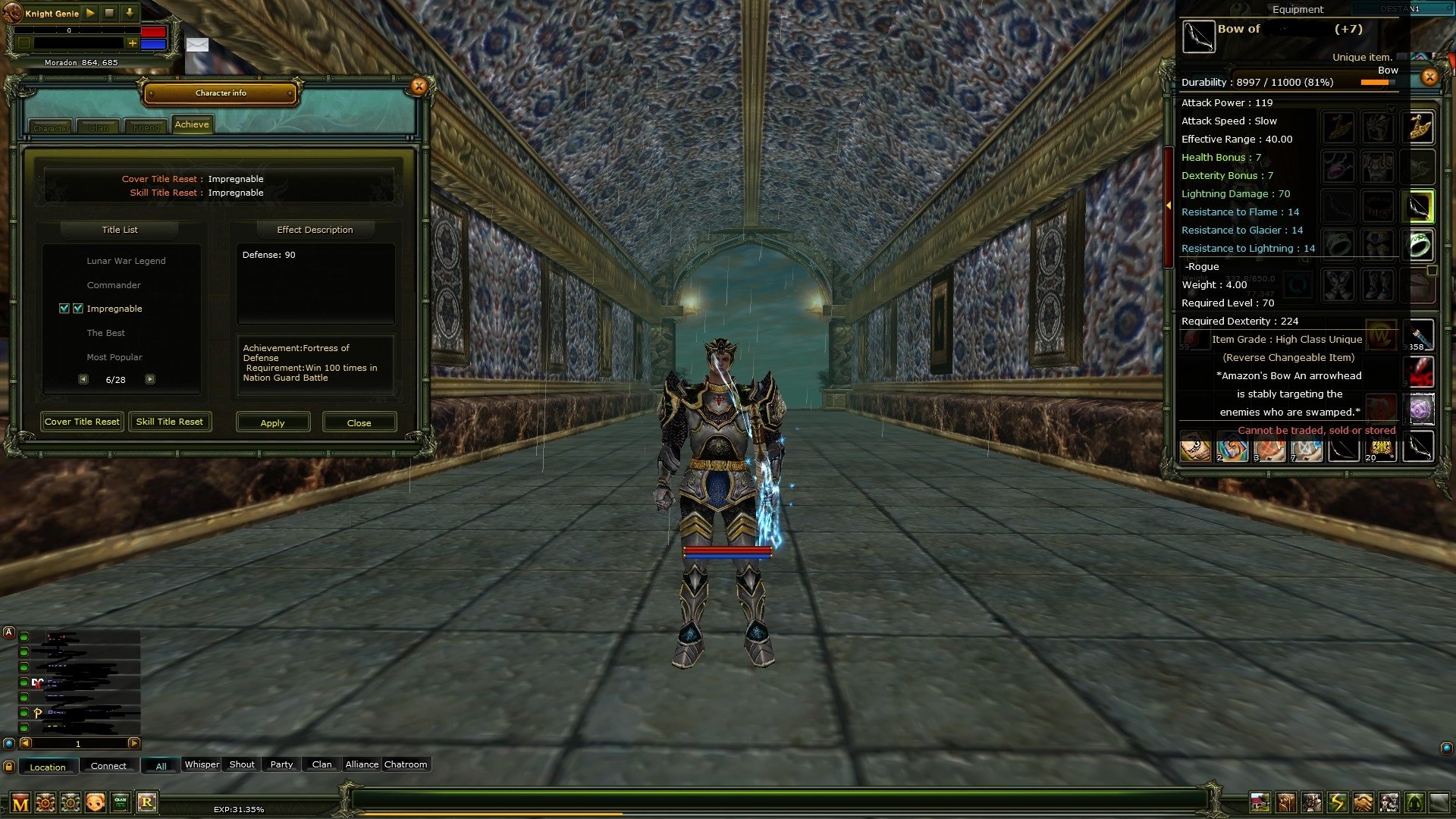Knight Online Destan Destan 80level Full 7 Set Rogue 90def // 72 level