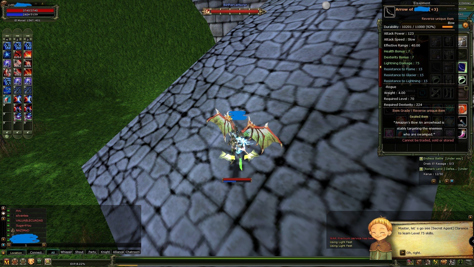 Knight Online Pandora 3 Reb Quest Bow 80 Level Human Kadın Okçu
