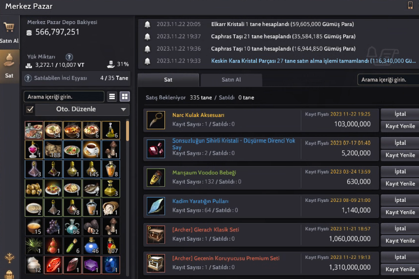 Black Desert Online Türkiye/MENA Bölgesi 708 GS 2 PEN BS 3 DUO DEAD G