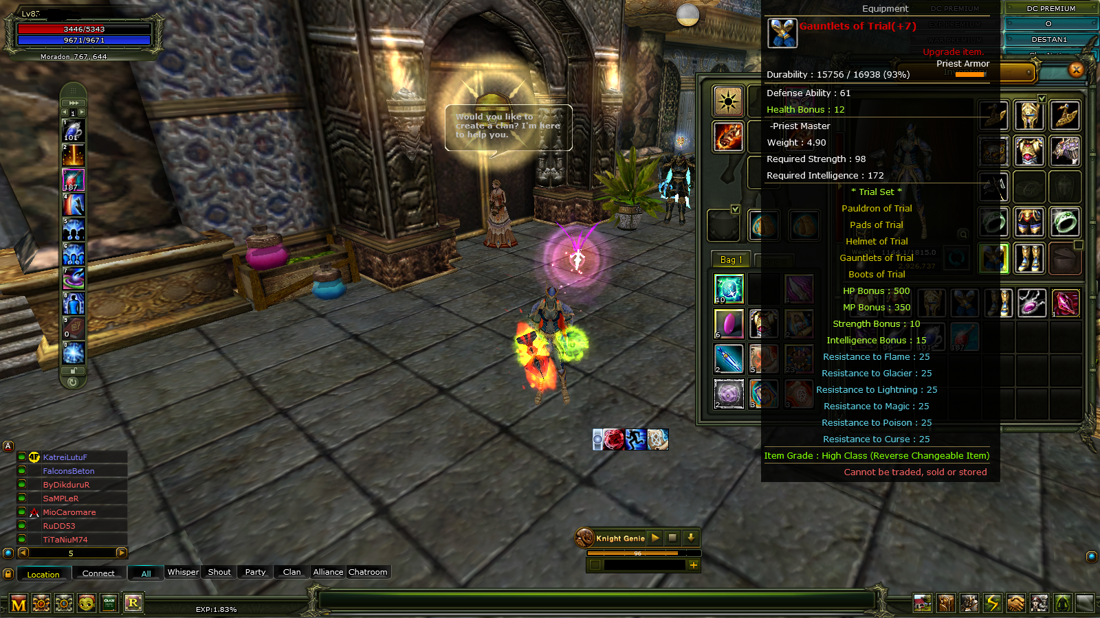 Knight Online Destan DESTAN DC PRELİ 83 İNT PRİEST İNT PRİ 7 MACE & İN
