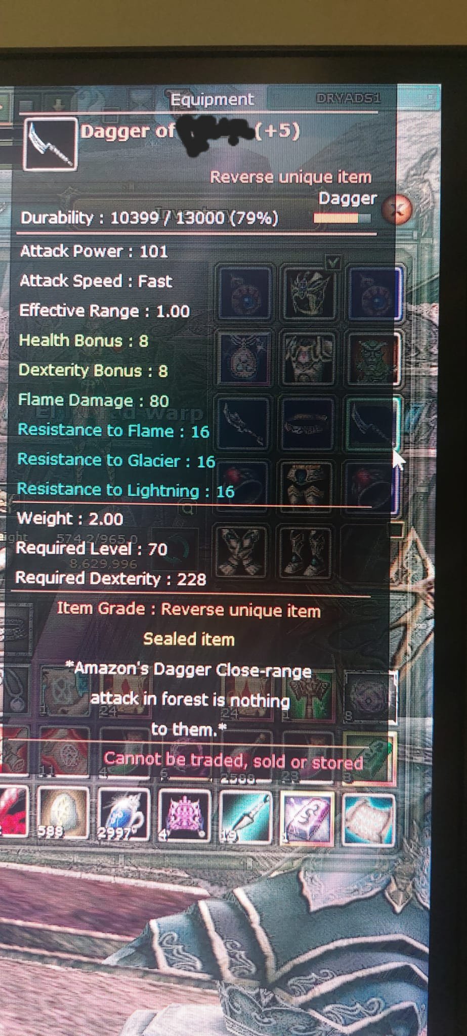 Knight Online Dryads 83/5 8 fsli itemli asas