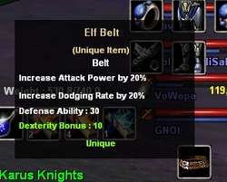 Knight PVP ProfessionalKO Elf Belt