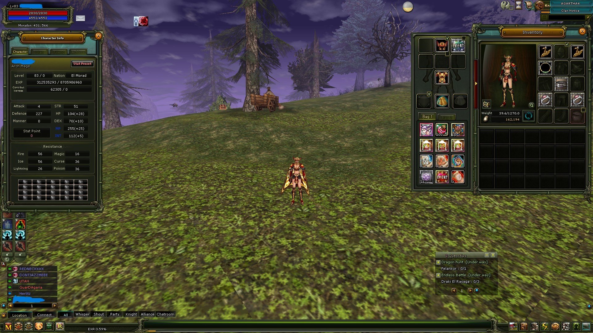 Knight Online Agartha 83 Level Human Mage