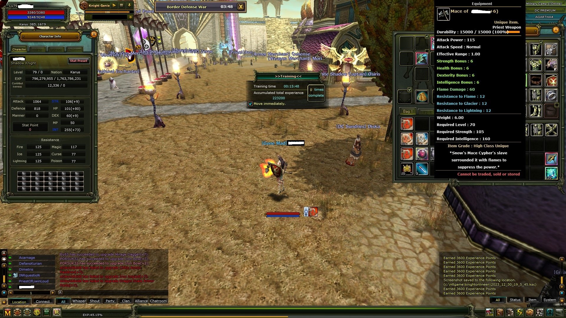 Knight Online Agartha 79 LV DC PREMİUMLU İNT CC PRİEST