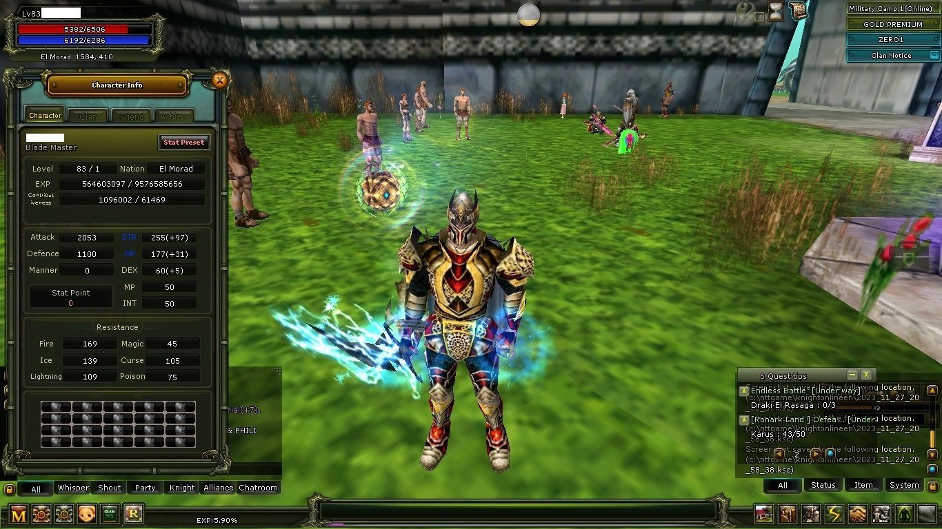 Knight Online Zero 83/1 LVL 1.27M NP HUMAN WARRİOR 7 QUEST MS