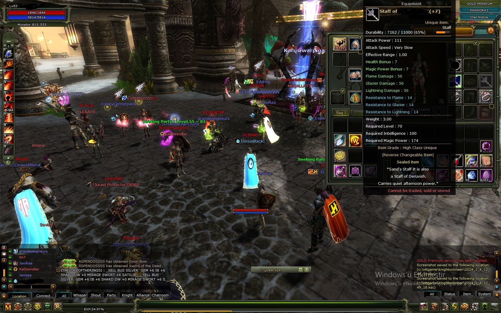 Knight Online Pandora 83 mage quest 7