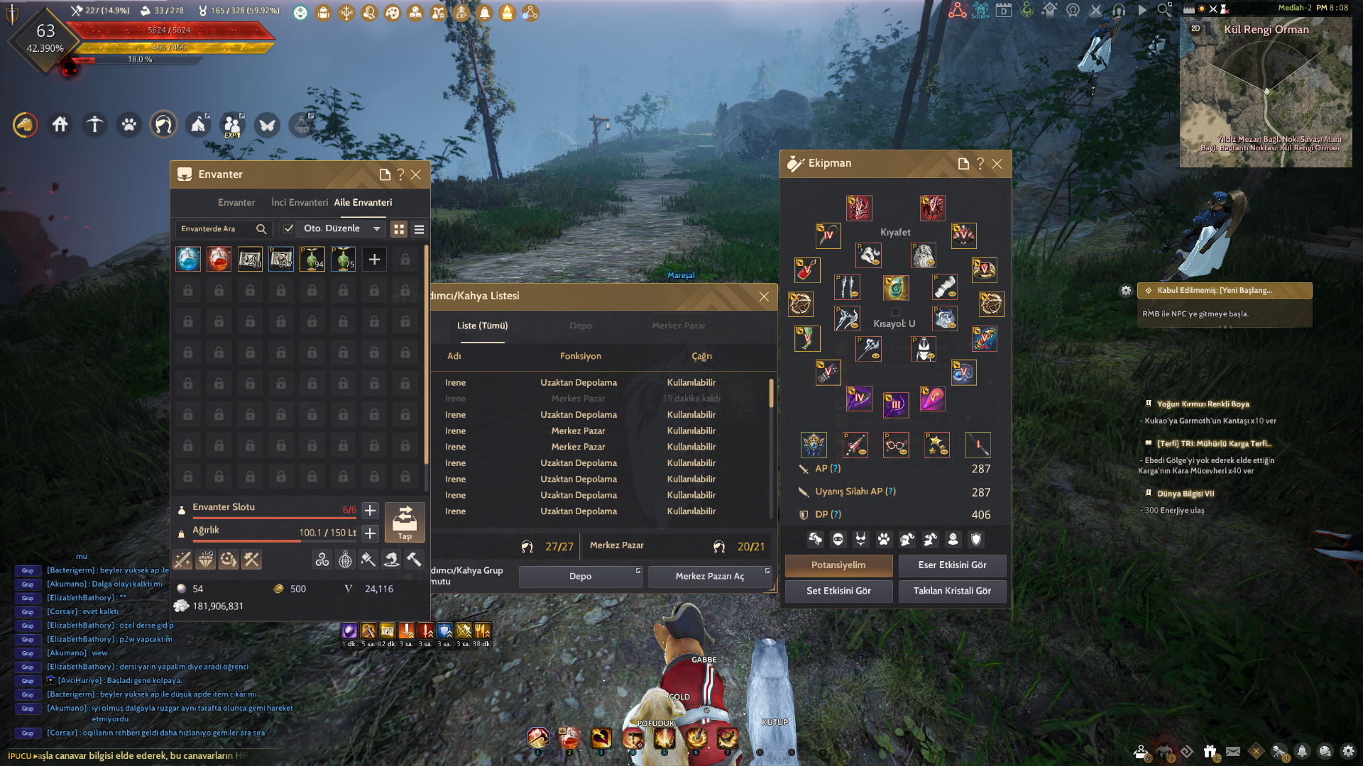 Black Desert Online Türkiye/MENA Bölgesi HP MP POTLU 692 GEAR 63 LVL