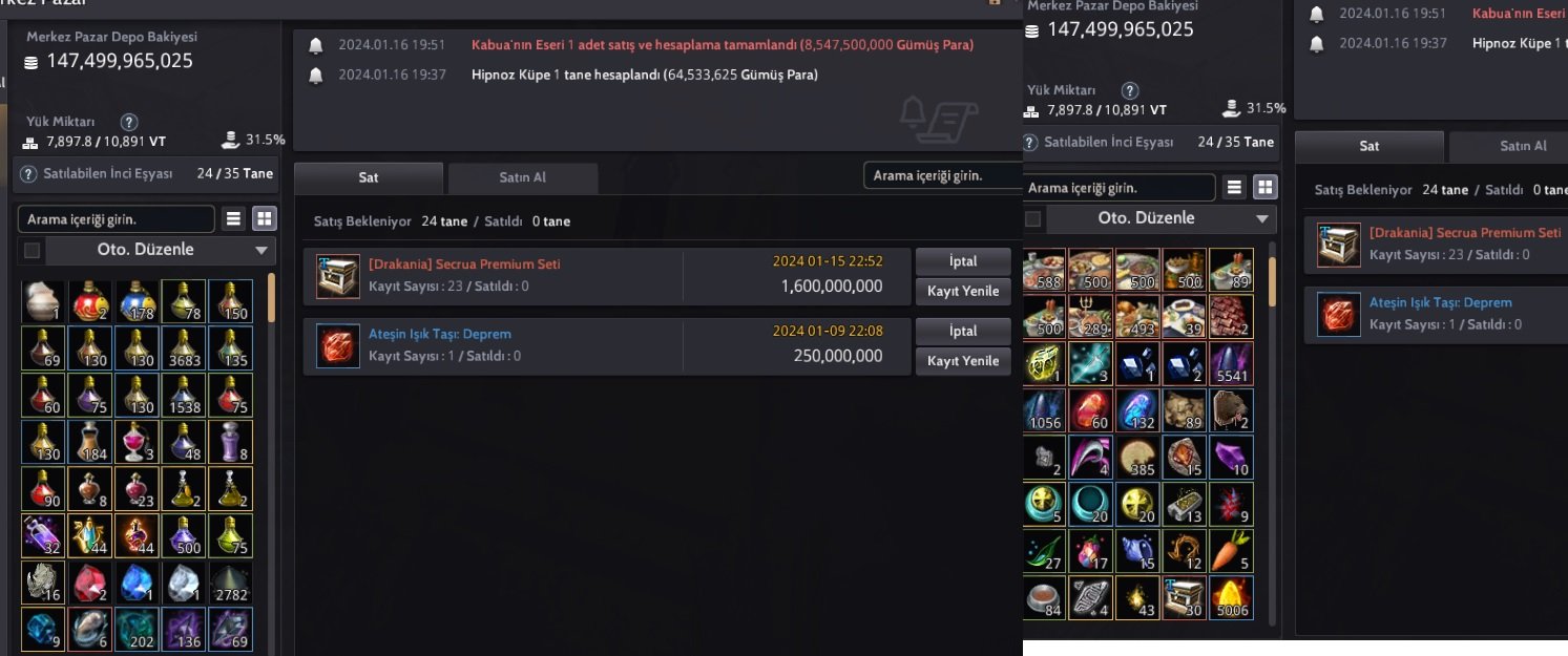 Black Desert Online Türkiye/MENA Bölgesi 314-411 64 lvl 300T nakit T1