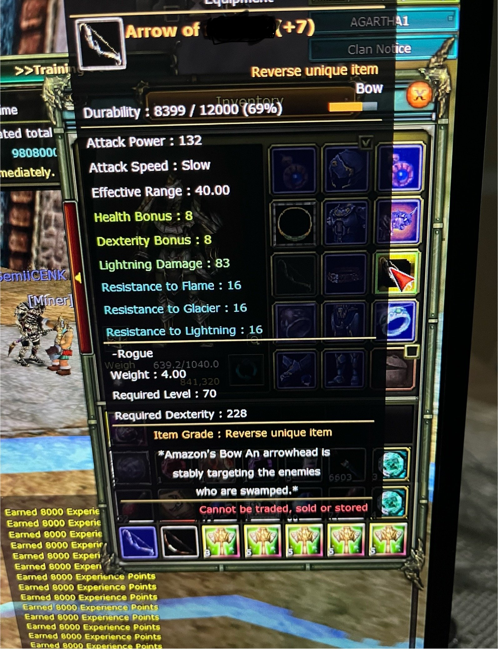 Knight Online Agartha 83/3 Reb 7 quest bow 1 M NP