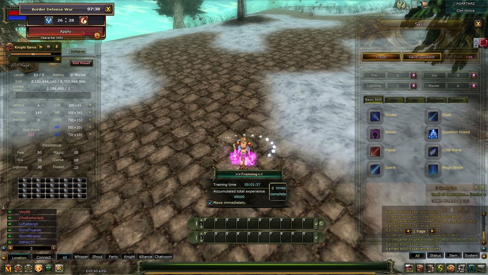 Knight Online Agartha Sell Human 83 2M NP Lİ Mage 90 Deff
