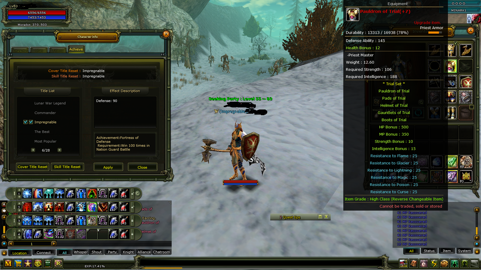 Knight Online Minark 83/3 7 QUEST STAF 7 RONS SETLİ DEFLİ KARUS MAGE
