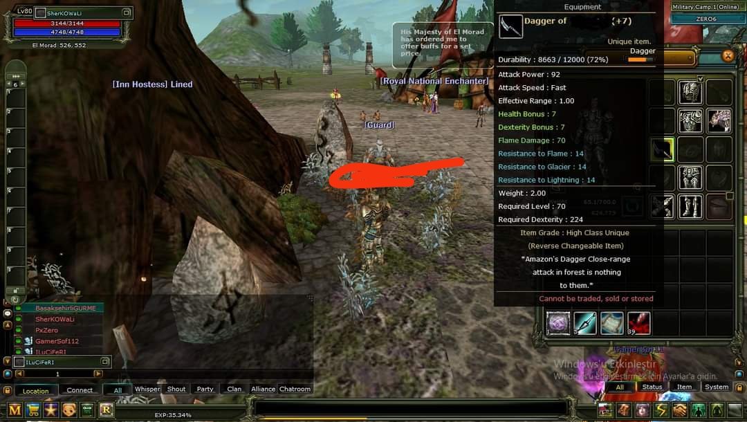 Knight Online Zero 83 lv QUEST 7 MS YAN 80 LV ASAS QUEST 7 FS YAN 78 B