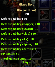 Knight PVP ProfessionalKO S > Glass Belt