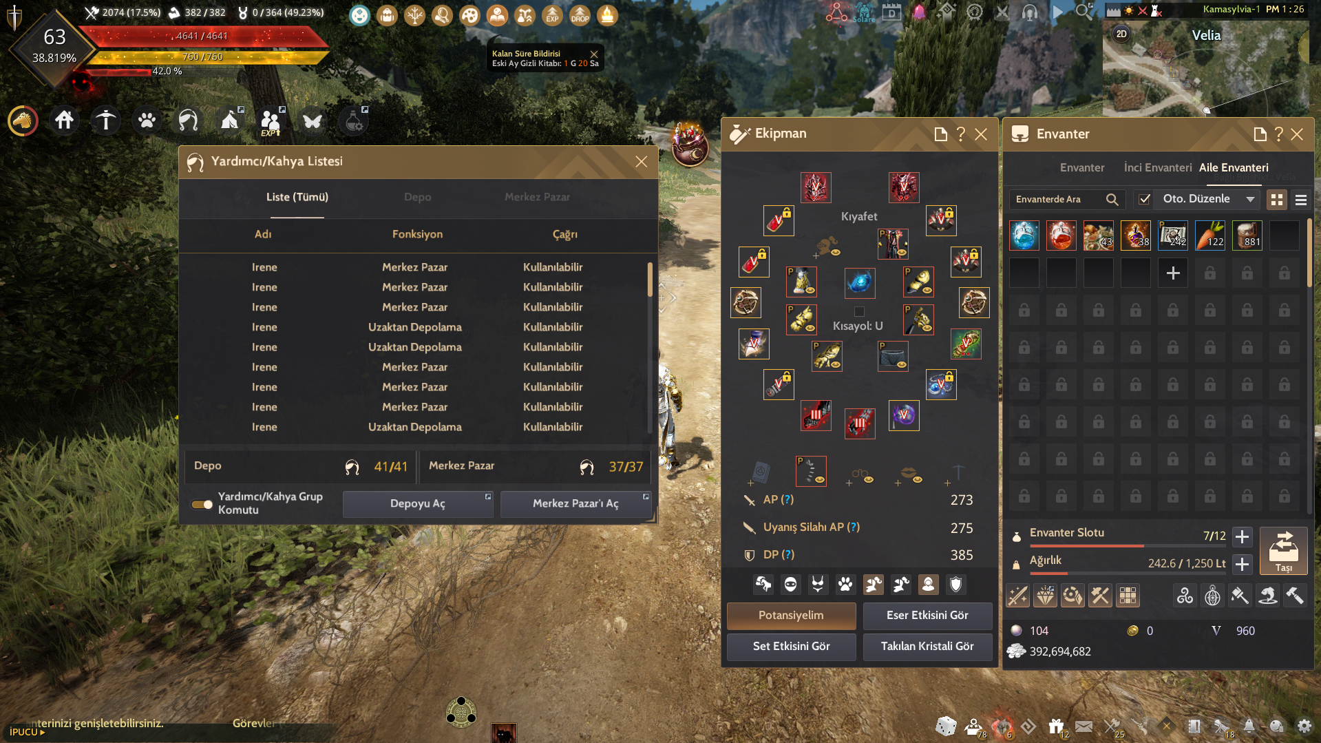 Black Desert Online Türkiye/MENA Bölgesi HP MP POT FULL PERİ FULL ÇAD
