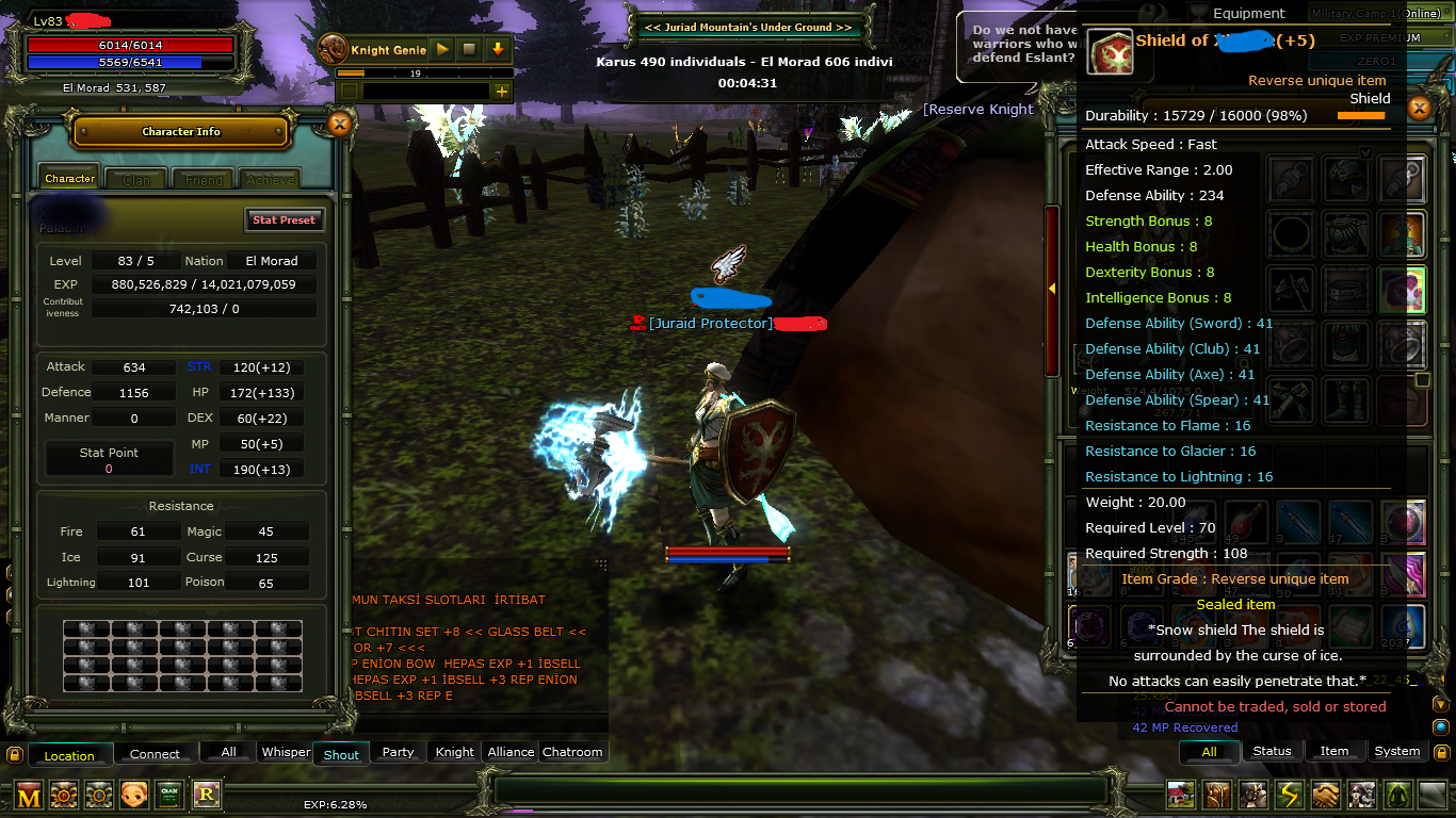 Knight Online Zero 83/5 WarrioR 8 MS 83/5 Priest 8 Quest Kalkan