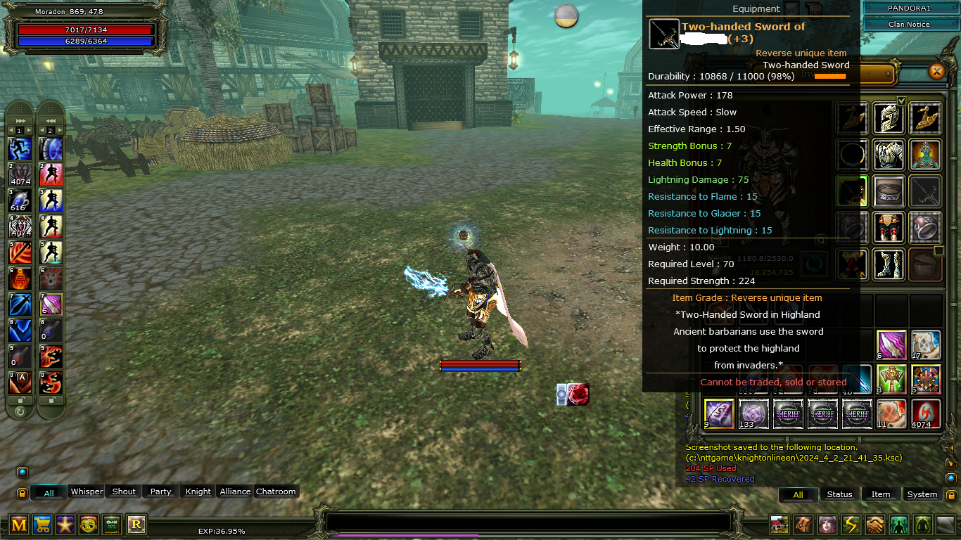 Knight Online Pandora 83/4 WARRIOR REB 3 GUEST MS 7 GUEST SPEAR