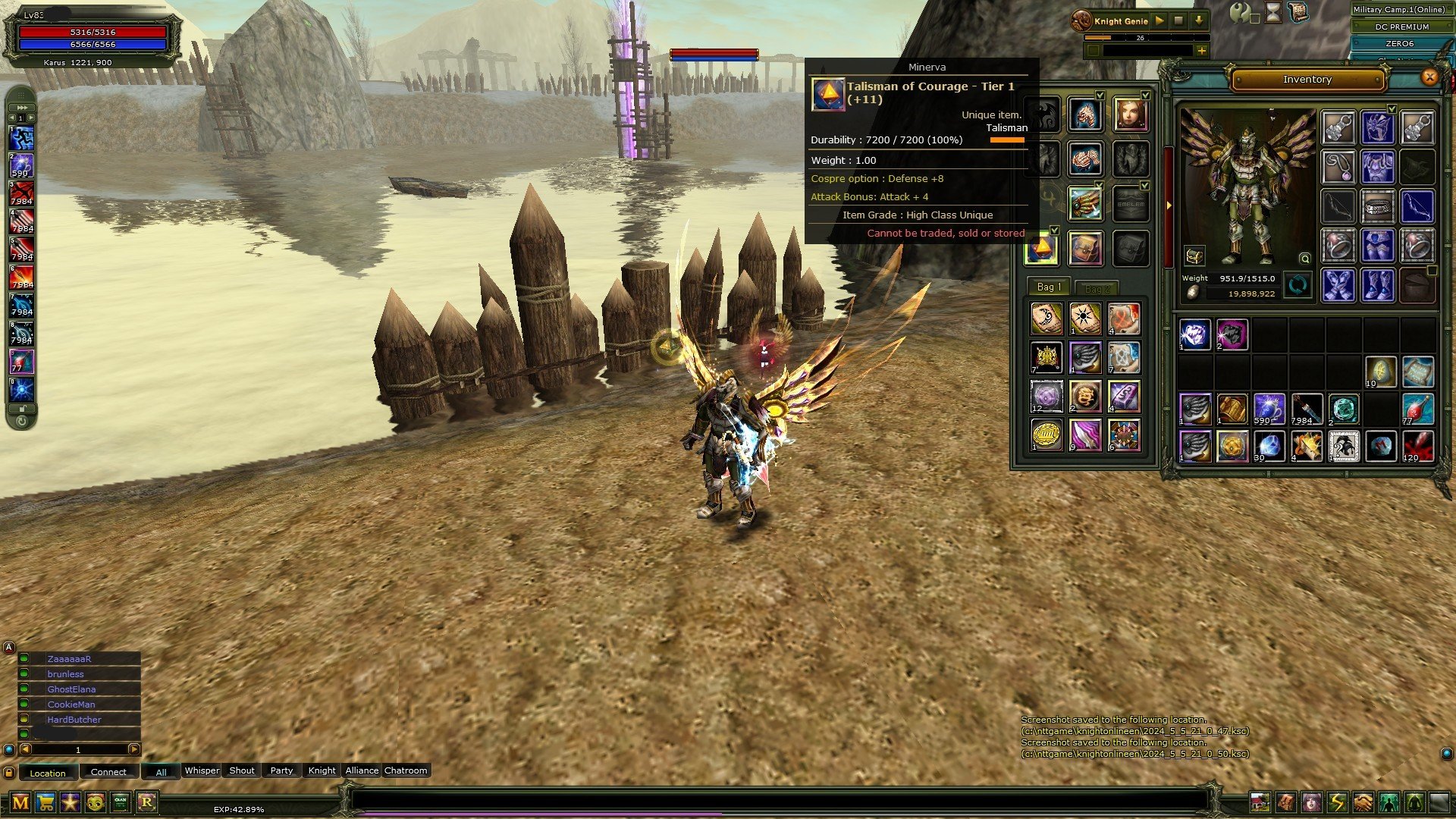 Knight Online Zero 11 reb quest bowlu okçu / 1 reb mythrill set / 90 d