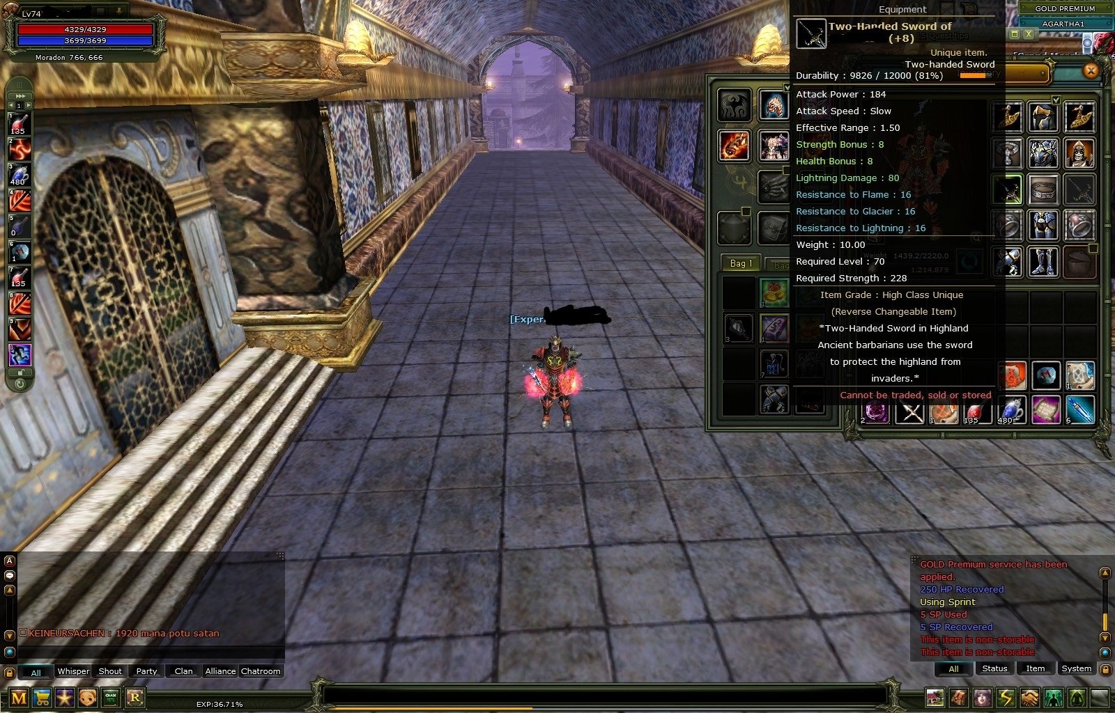 Knight Online Agartha 8 Quest MS 74 lwl Warior