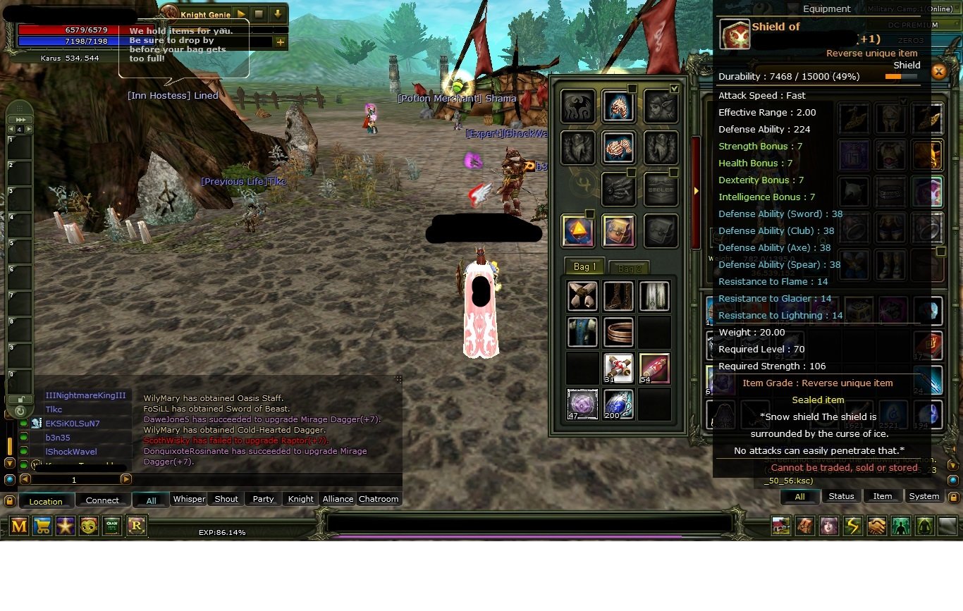 Knight Online Zero 83/7 REB 4 QUEST MS Lİ 7 QUEST KALKANLI 11 TALİS