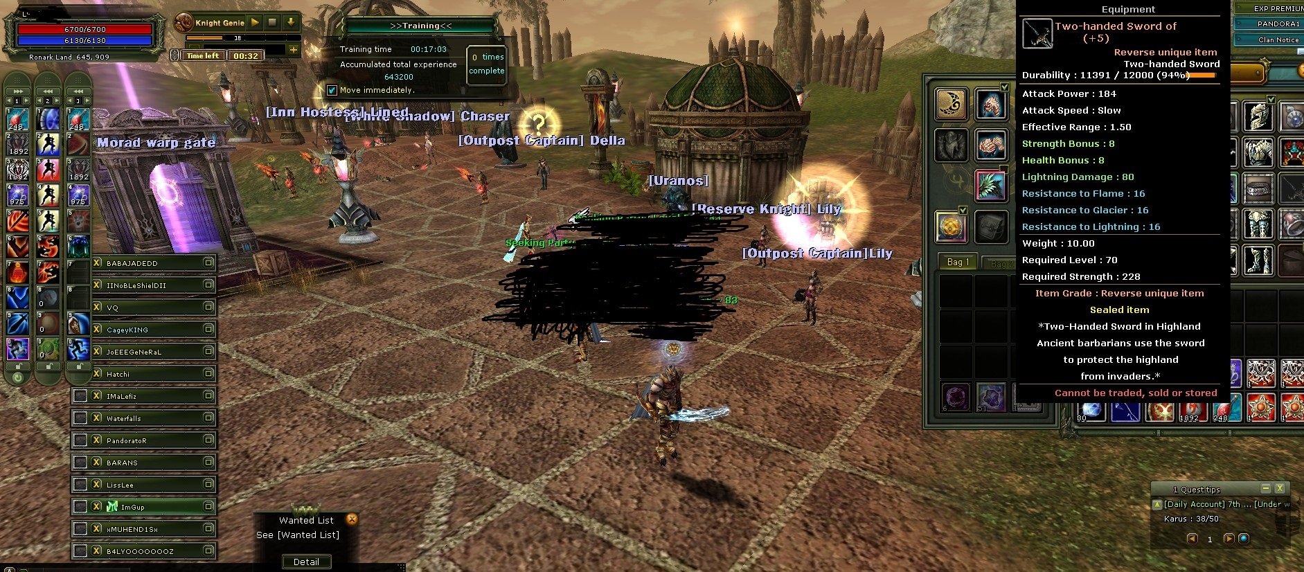 Knight Online Pandora PANDORA REB 5 QUEST MS REB 1 QUEST KALKAN