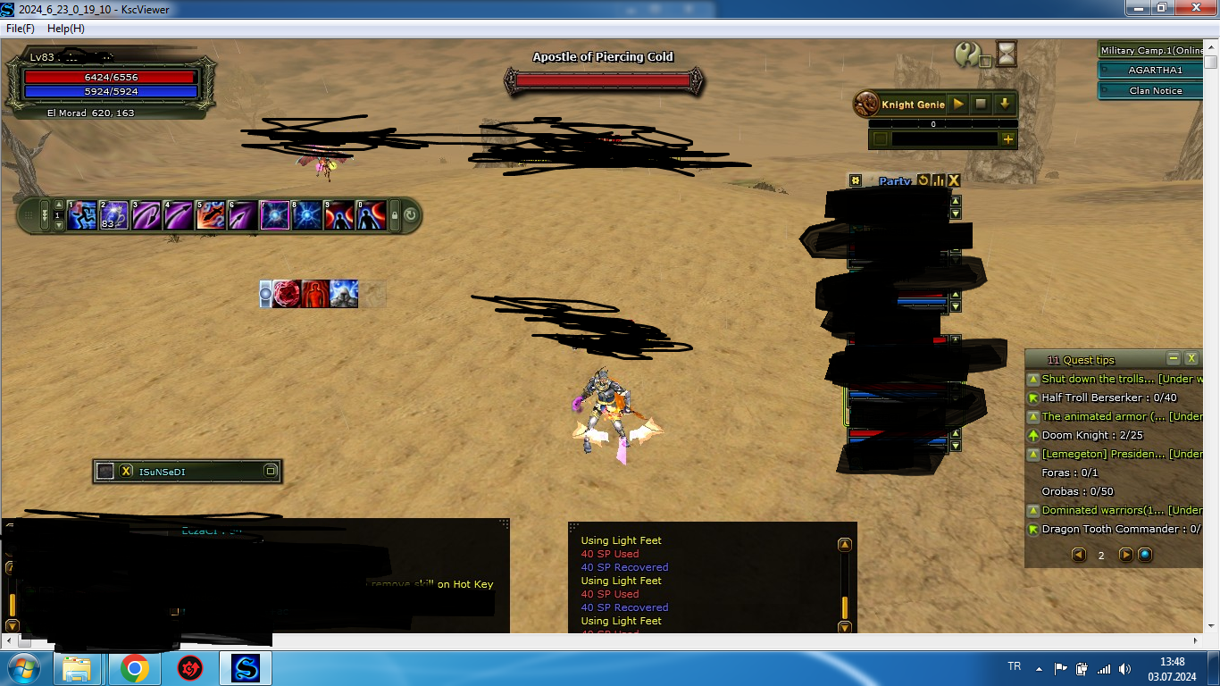 Knight Online Agartha full skıl gorev 7 quest dagger lı rogue human