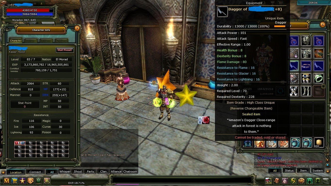 Knight Online Zero 83/7 8 FS 8 SHARD MYTHRİL COC JUDİ 1 VS.. DETAYLA