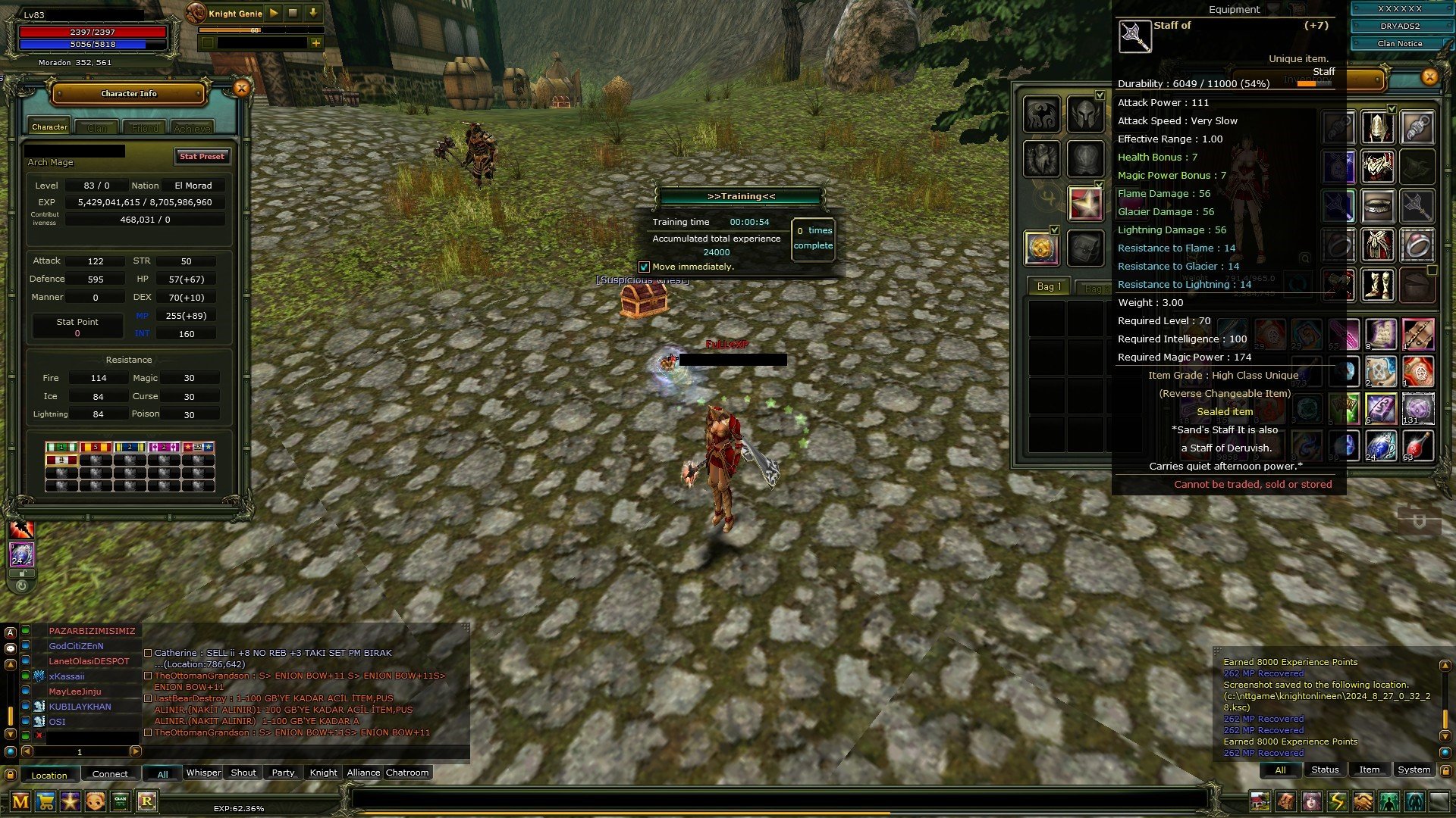 Knight Online Dryads 83 Human Mage - 7 Quest Staff - S Draki Magic