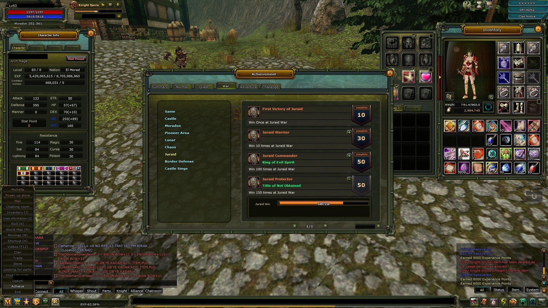 Knight Online Dryads 83 Human Mage - 7 Quest Staff - S Draki Magic