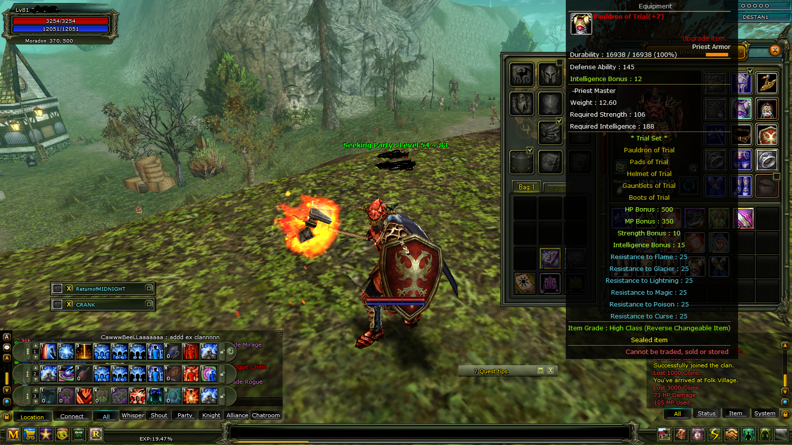 Knight Online Destan 7 QUEST SETLİ PRİEST WARRİOR ROGUE MACE 7 BOW 7 D
