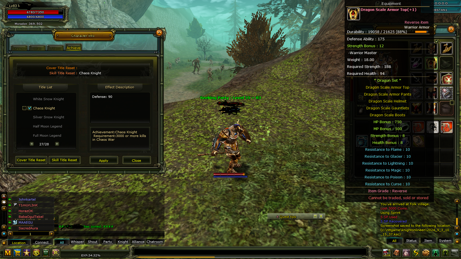 Knight Online Destan 7 QUEST SETLİ PRİEST WARRİOR ROGUE MACE 7 BOW 7 D