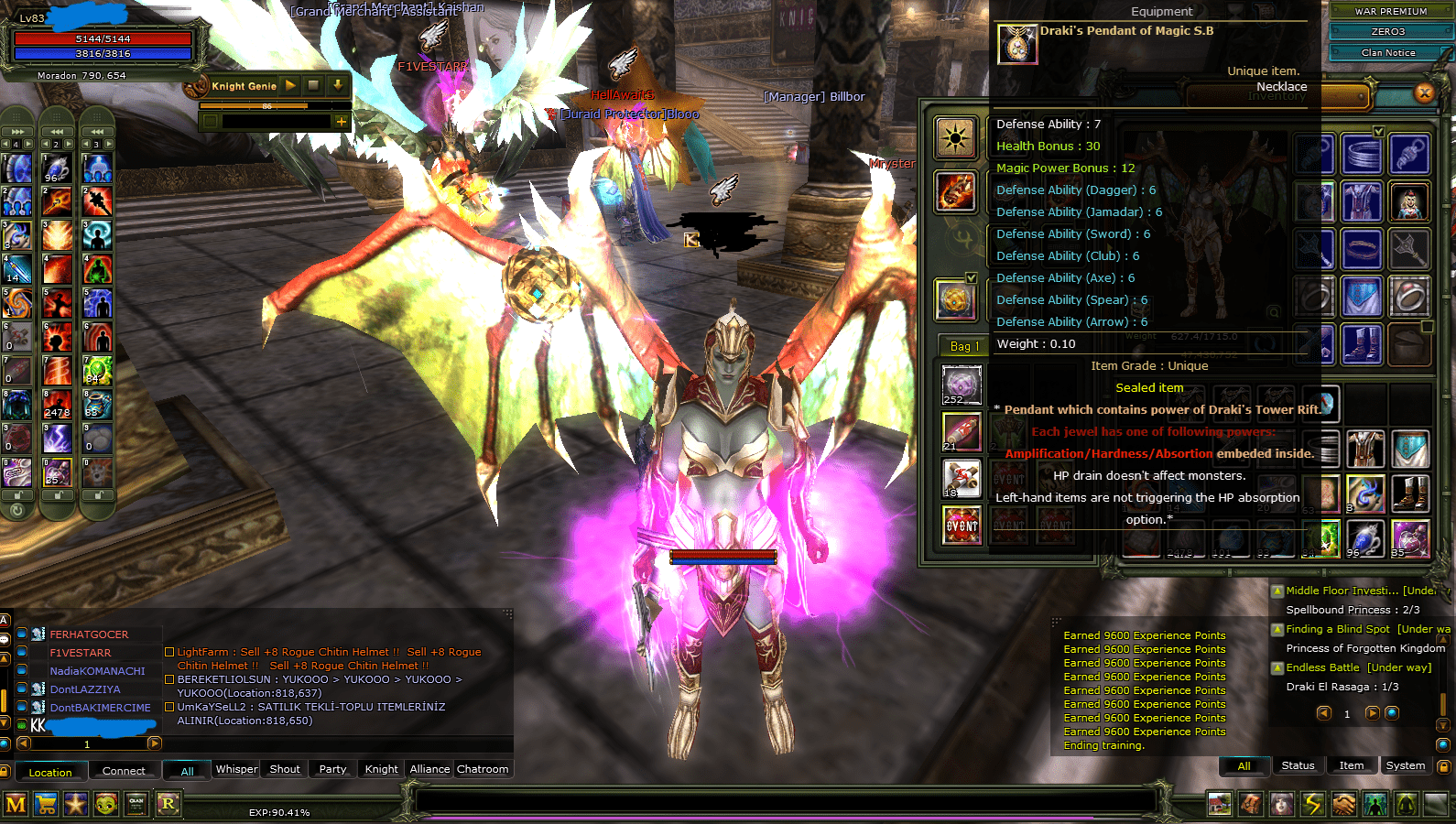 Knight Online Zero 83/3 7 quest staf S.B magic draki 3m365k np