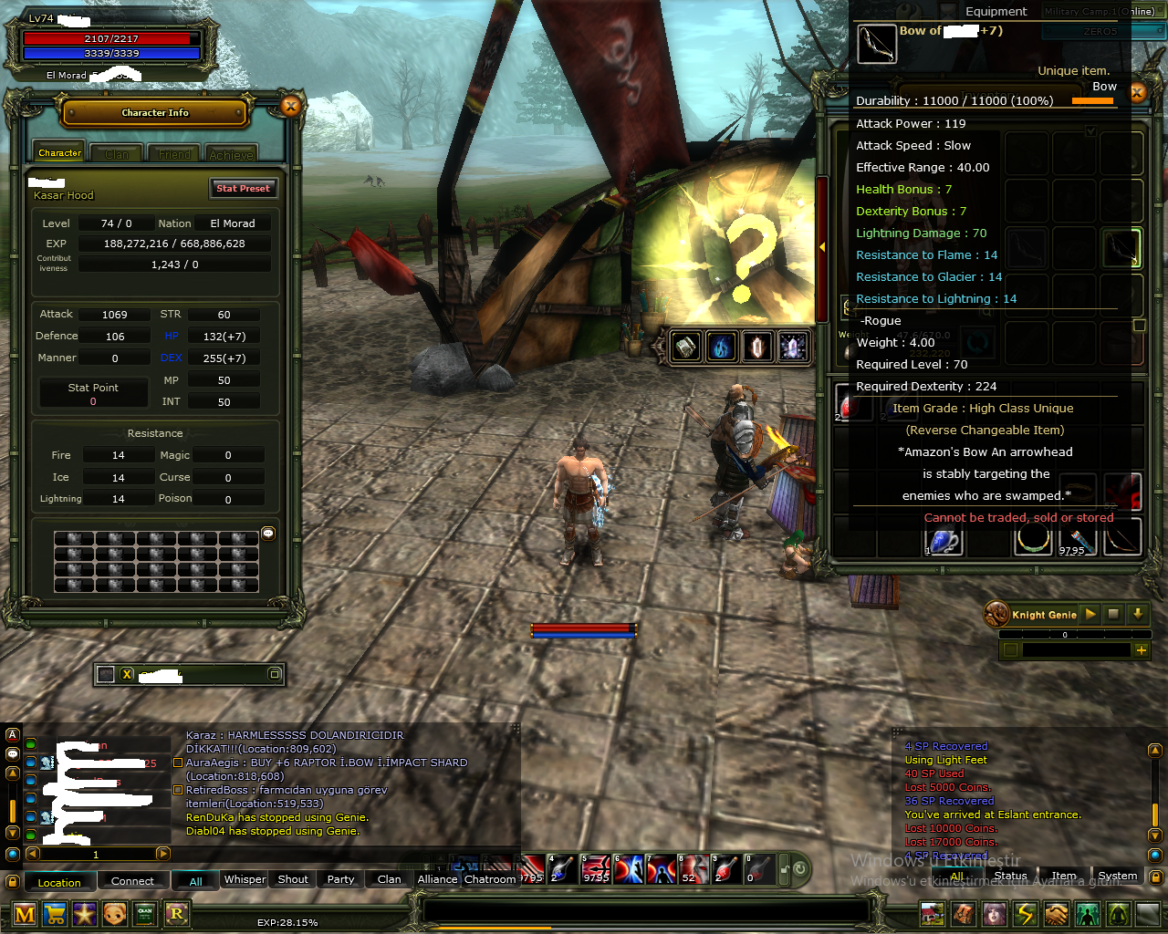 Knight Online Zero 7quest bow 4yan charlı