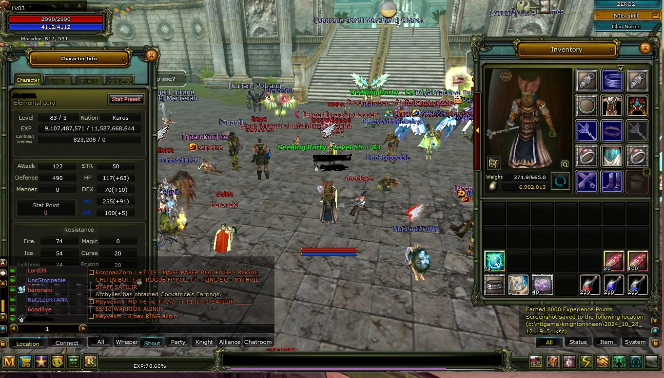 Knight Online Zero Zero 83/3 Karus Mage 7 Quest