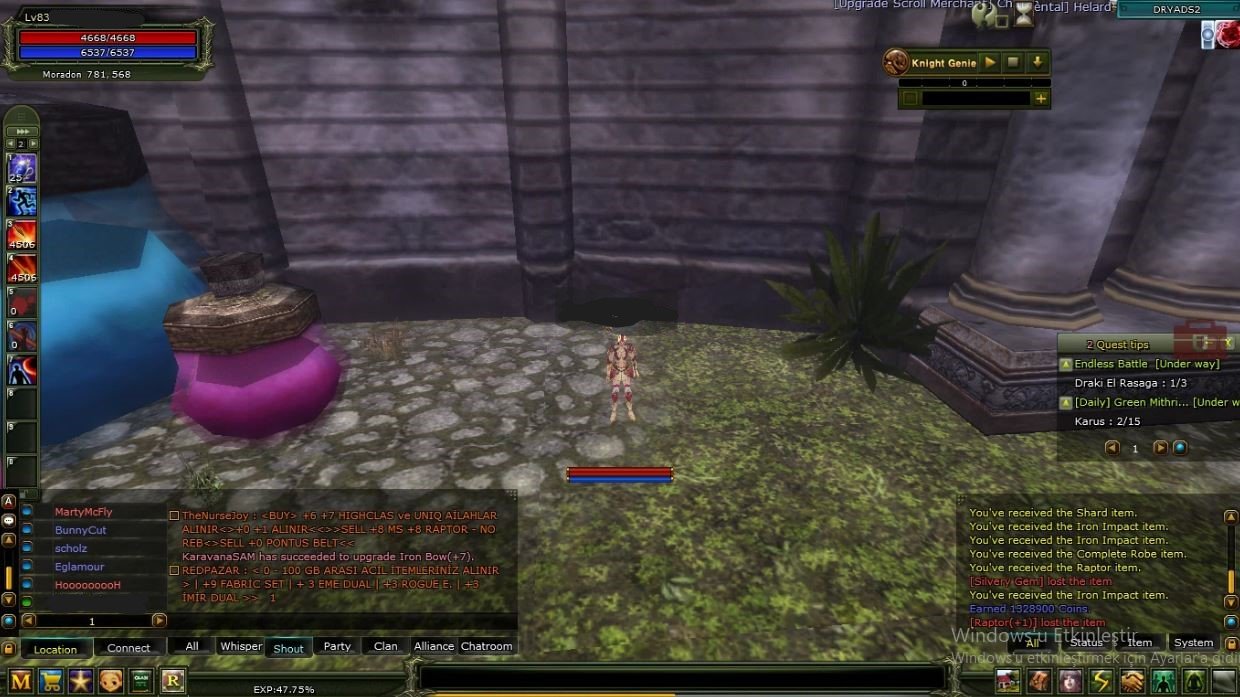 Knight Online Dryads 83 Human Archer 8 Quest Bov 7 Mytril Set