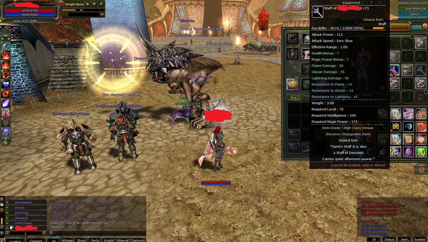 Knight Online Zero 83/2 7quest staff